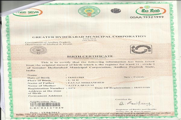 Distracting Of Middle men To Get A Birth Certificate From GHMC distracting-of-middle-men-to-get-a-birth-certificate-from-ghmc